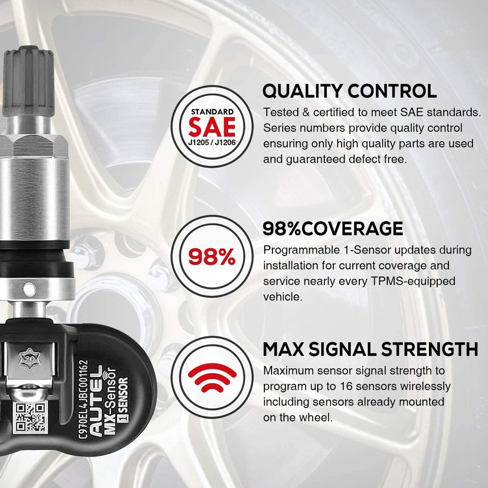 Autel TPMS MX-Sensor 315MHz & 433MHz 2 in 1 Auto Tire Pressure Sensor ...