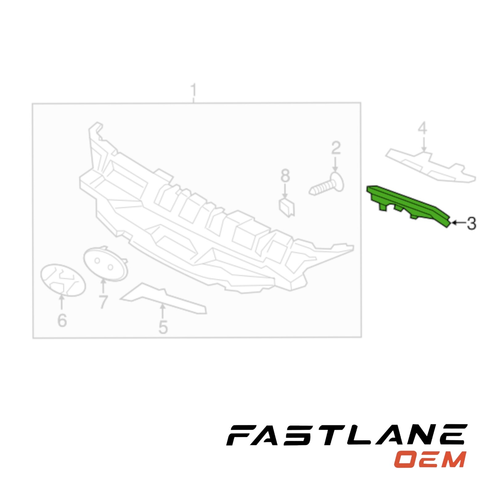 2012-2014 HYUNDAI ACCENT RADIATOR GRILL BRACKET LEFT NEW OEM 86355 ...