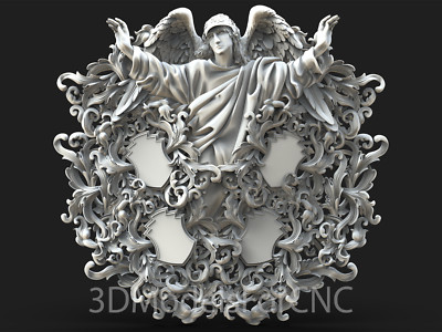 3D Model STL File for CNC Router Laser & 3D Printer Angel with Four ...