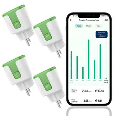 WLAN Steckdose mit Strommessung Energiekostenmesser Stromzähler WiFi Smart Plug~ | eBay