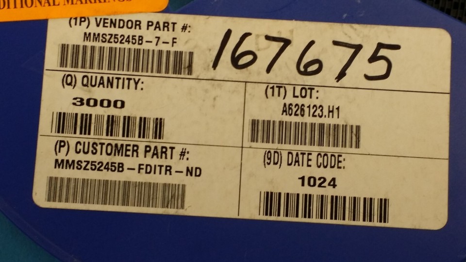 (25 PCS) MMSZ5245B-7-F DIODES INC. DIODE ZENER 15V 500MW SOD123 ROHS | eBay