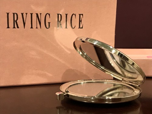 Irving Rice Silver Magnifying Compact Mirror CHERRY BLOSSOM | eBay