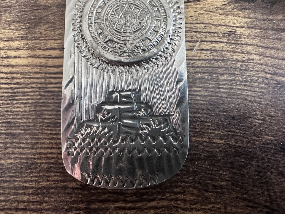 Vintage Sterling Silver 925 Mexico Aztec Calendar and Pyramid Money ...