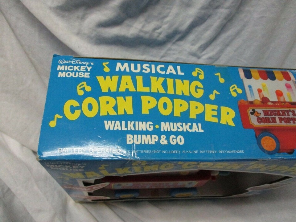 Vintage Disney ILLCO Toy Mickey Mouse Walking Corn Popper Push Pop | eBay