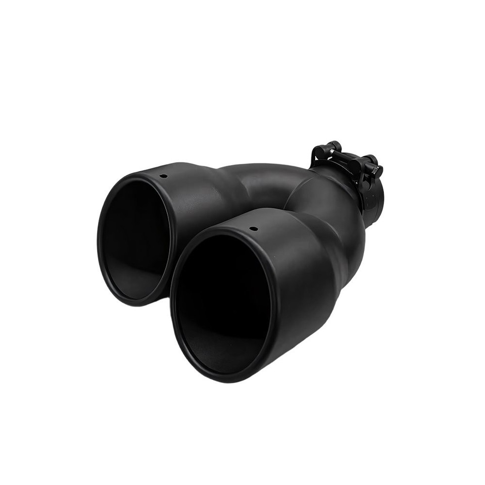 Dual Pipe Exhaust Tip 2.5'' Inlet Weld On Black Coated Muffler Tips ...
