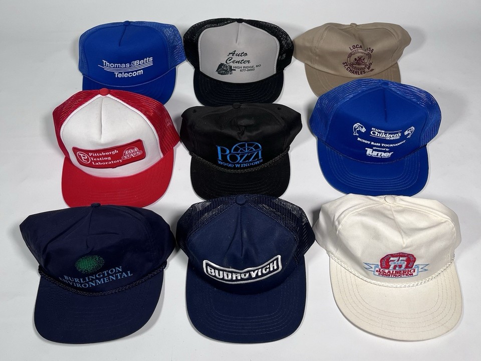 Vintage Hat Lot 10 Random Snapback Trucker Dad Caps Mixed Brands Bulk ...