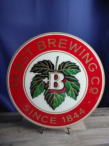 1980 PABST BREWING beer ROUND reverse on glass sign | eBay