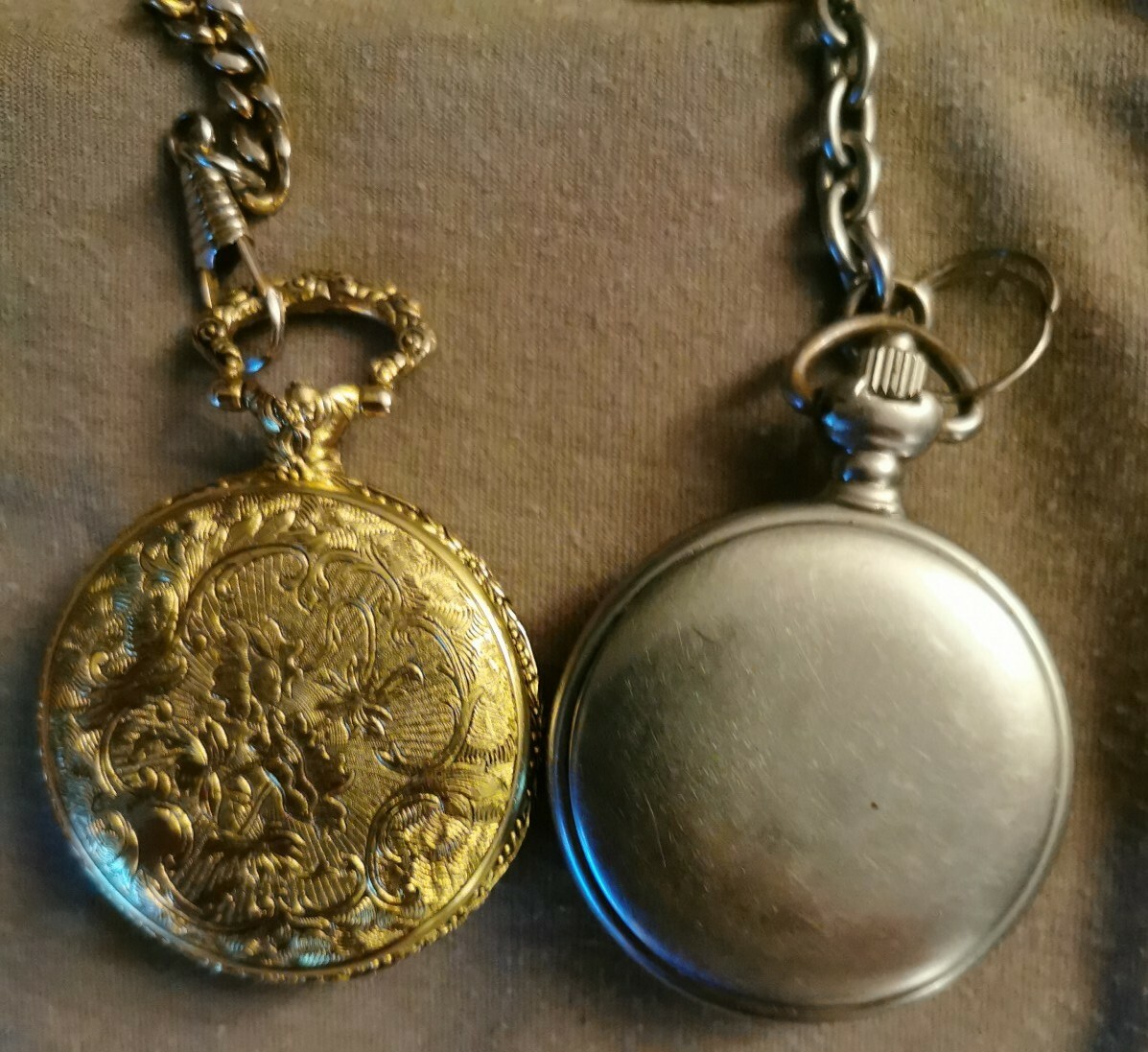 RELIC FOLIO multi colored face & Brut Quartz train/ pocket watch both w ...