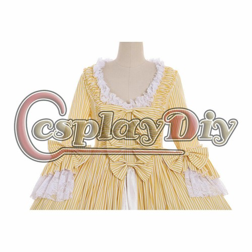 18th Marie Antoinette Day Court Rococo dress cotton yellow rococo dress ...
