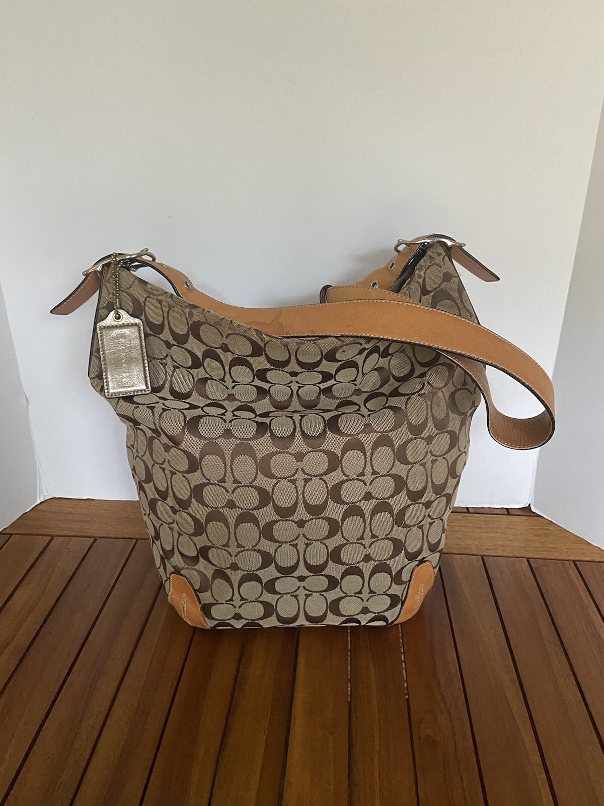 Coach Signature Shoulder Bag Duffle Top Zip Closure 6083 | eBay