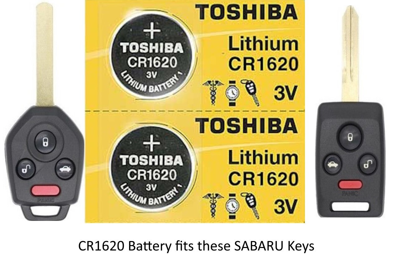 2 Pack - Remote Key Fob Battery TOSHIBA CR1620 fits SUBARU Combo Key ...
