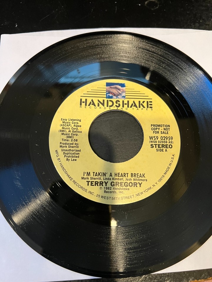 45 PROMO Terry Gregory I'm Taking A Heart Break HANDSHAKE NM | eBay