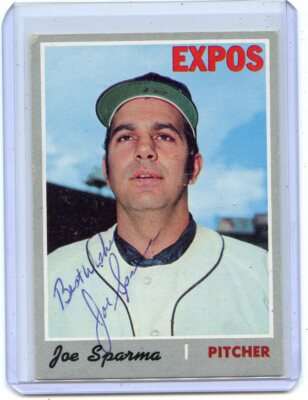 1970 TOPPS BASEBALL #243 JOE SPARMA AUTOGRAPH, MONTREAL EXPOS, 052719 ...