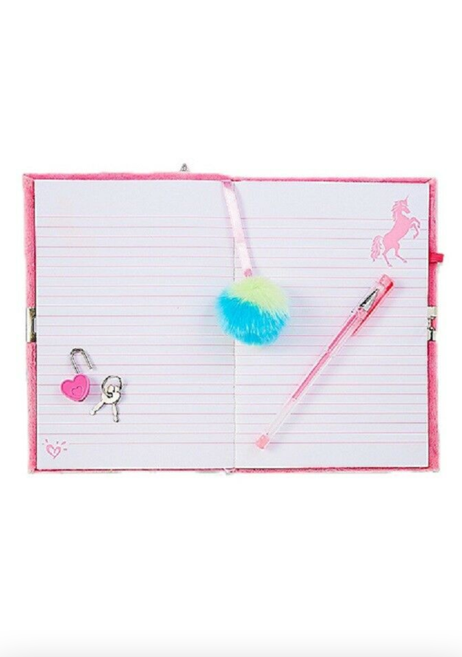 Justice Unicorn Faux Fur Journal Diary | eBay