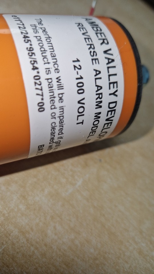 HEAVY DUTY AMBER VALLEY AVR60 12V - 100 VOLT REVERSE ALARM ( more ...