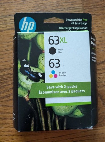 Genuine HP 63XL Black HP 63 Regular Color Ink Cartridges Combo Exp 01/ ...