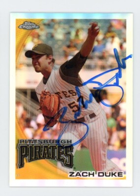 SIGNED BASEBALL CARD AUTO TOPPS CHROME 2010 REFRACTOR ZACH DUKE #11 ...