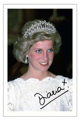 PRINCESS DIANA Signed Autograph PHOTO Signature Print ROYAL FAMILY ...