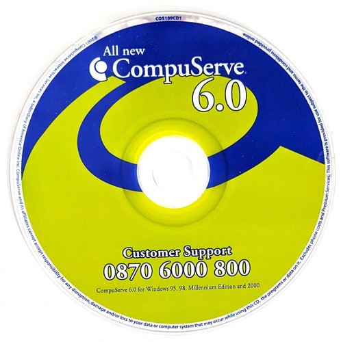 Version 6.0 CompuServe / AOL Collectible, Install Disc, Vintage Sign-up ...
