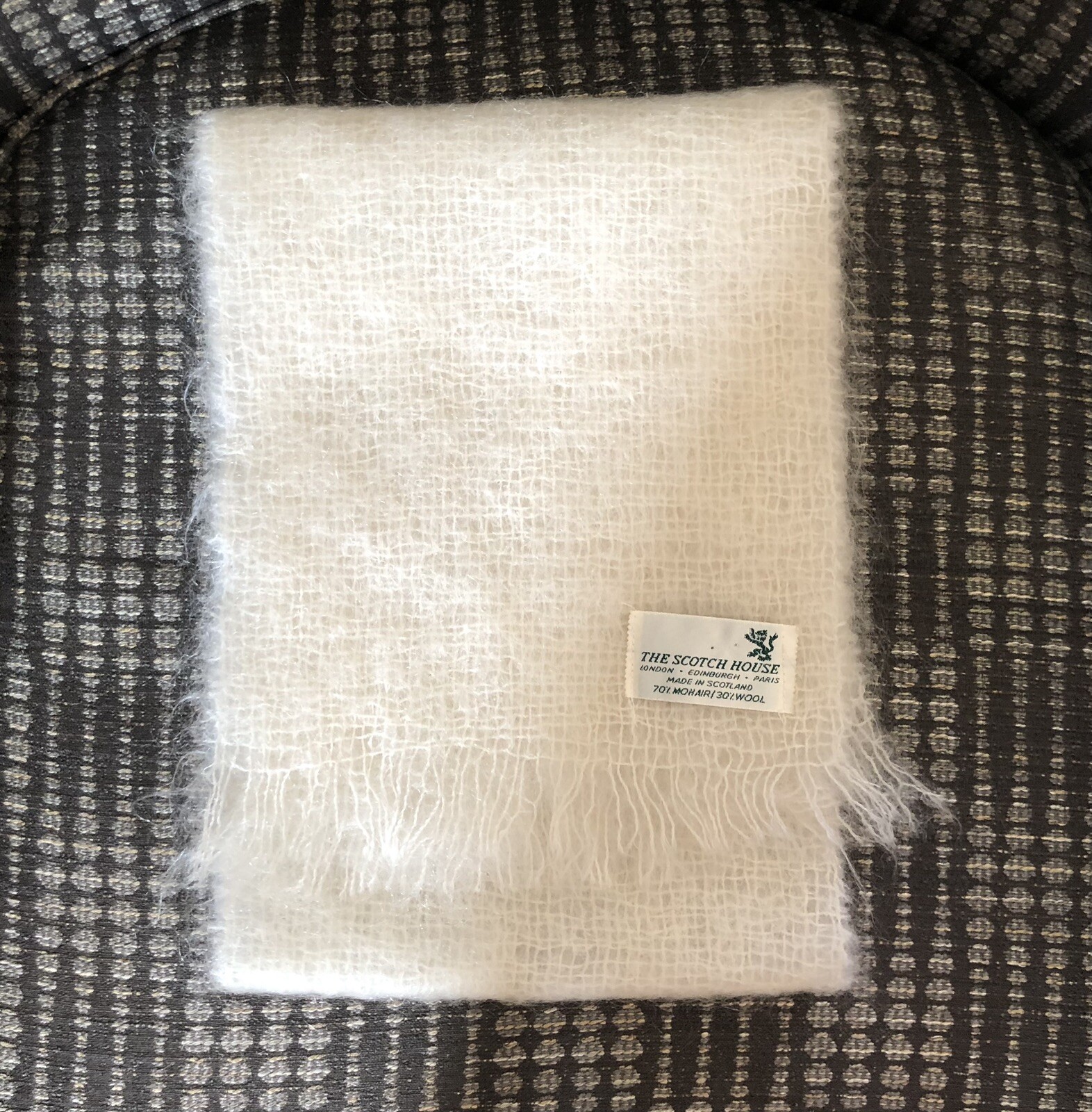 The Scotch House Vintage Ivory Off-White Mohair Wool … - Gem