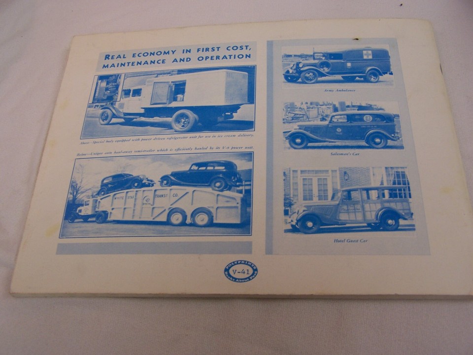 FORD SALES/FACT BROCHURE 1932-37 COMMERCIAL CAR AND TRUCK ILLUSTRATED ...