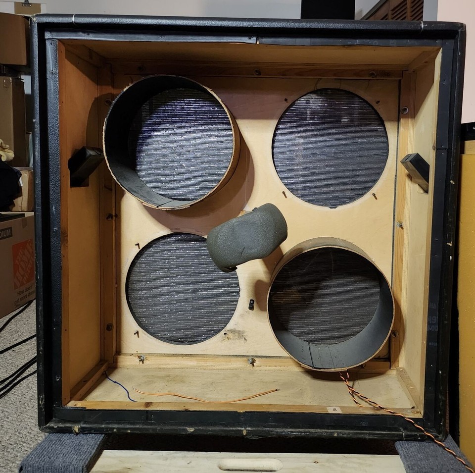 Super Rare Sound City 69' - 2X12 - 4X12 silver herringbone speaker ...