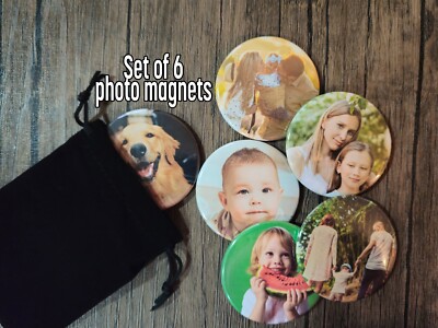 Fridge Photo Magnets | Personalized Gift | 6 Custom Round Photo Magnets ...