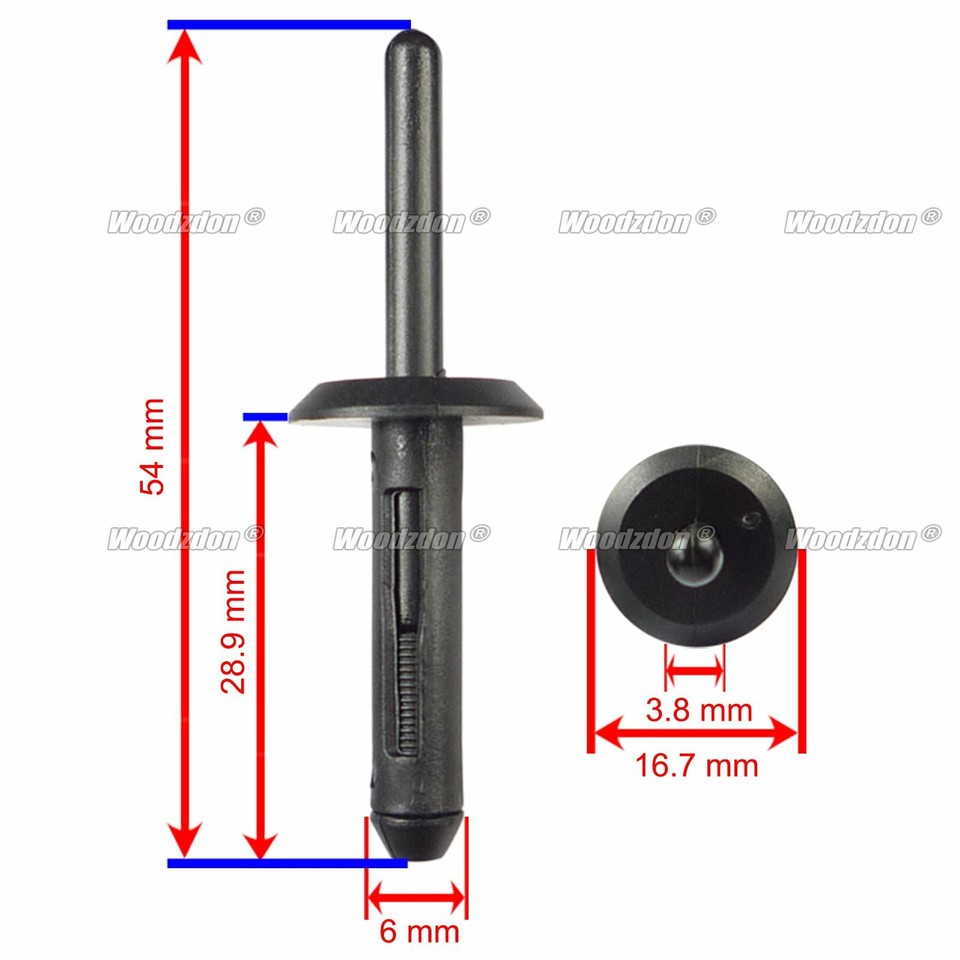 50pc Nylon Plastic Blind Rivet Clip Fit 15/64" Hole For Cadillac For GM ...