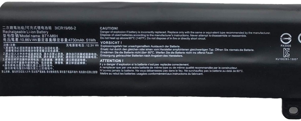 Genuine MSI BTY-M6H Battery GE72 2QC 2QD GL62 GL62M GL72 GL62-6QD-030FR ...