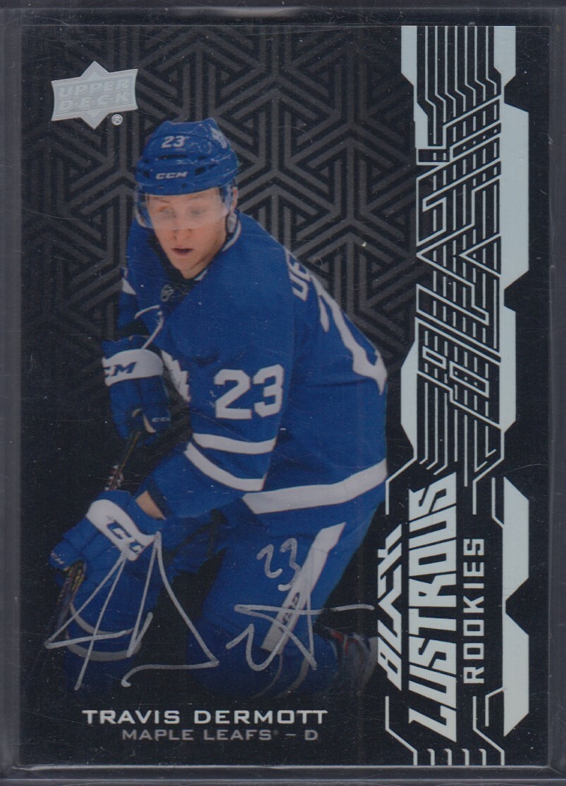 TRAVIS DERMOTT, 2018 UD Black Lustrous Rookies #LR-TD, Auto, Toronto | eBay