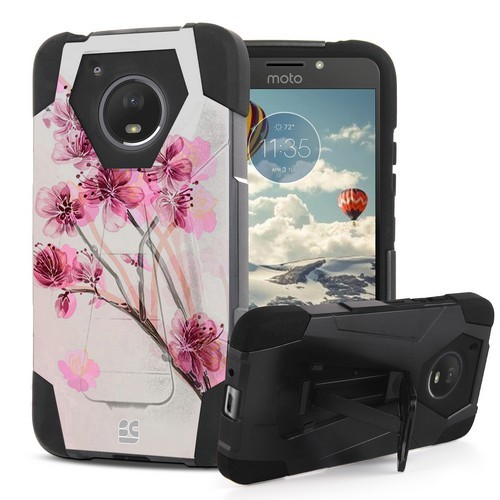 Rugged Dual Layered Case w/Kickstand Cover for Motorola Moto E4 (2017 ...