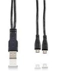 3 Pack- Enercell USB male Universal Micro USB Dual Male Y Adapter ...