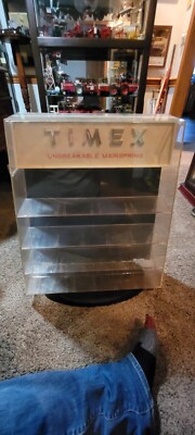 VTG 1970s Timex Countertop Watch Display Case Unbreakable Mainspring | eBay