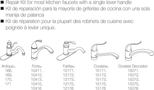Kohler GP30420 O-Ring Seal Kit for Kitchen Faucets Small, Black & White ...