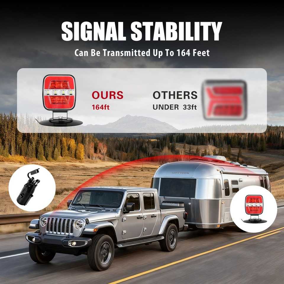 Wireless Trailer Lights, 2 Mounting Options Magnetic Trailer Light for ...
