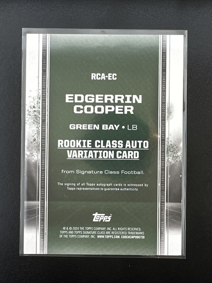 2024 Edgerrin Cooper Topps Signature Class Variation Rookie Orange /50 ...