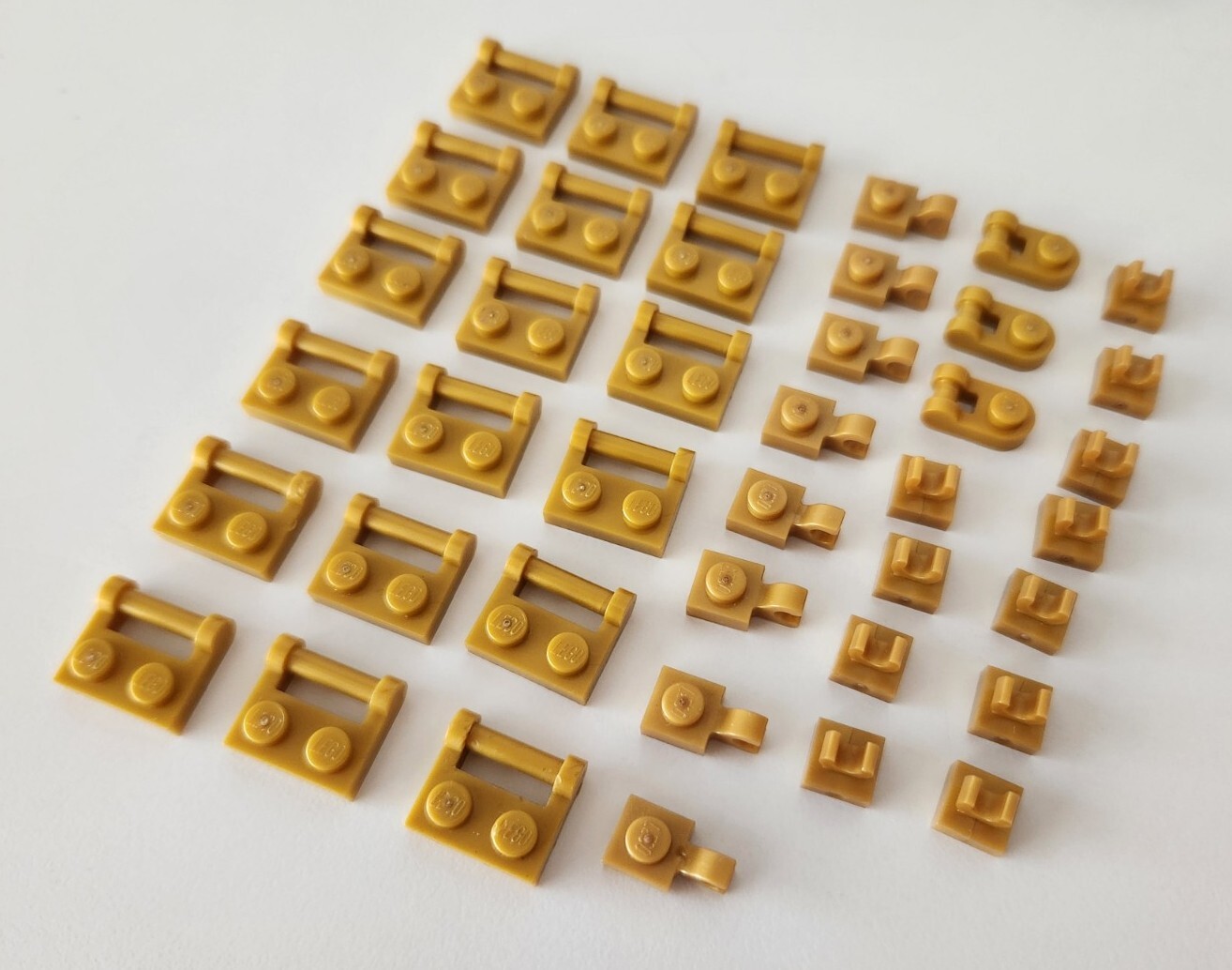 40 LEGO pearl gold Modified plate bar handle clip 48336 26047 15712 ...