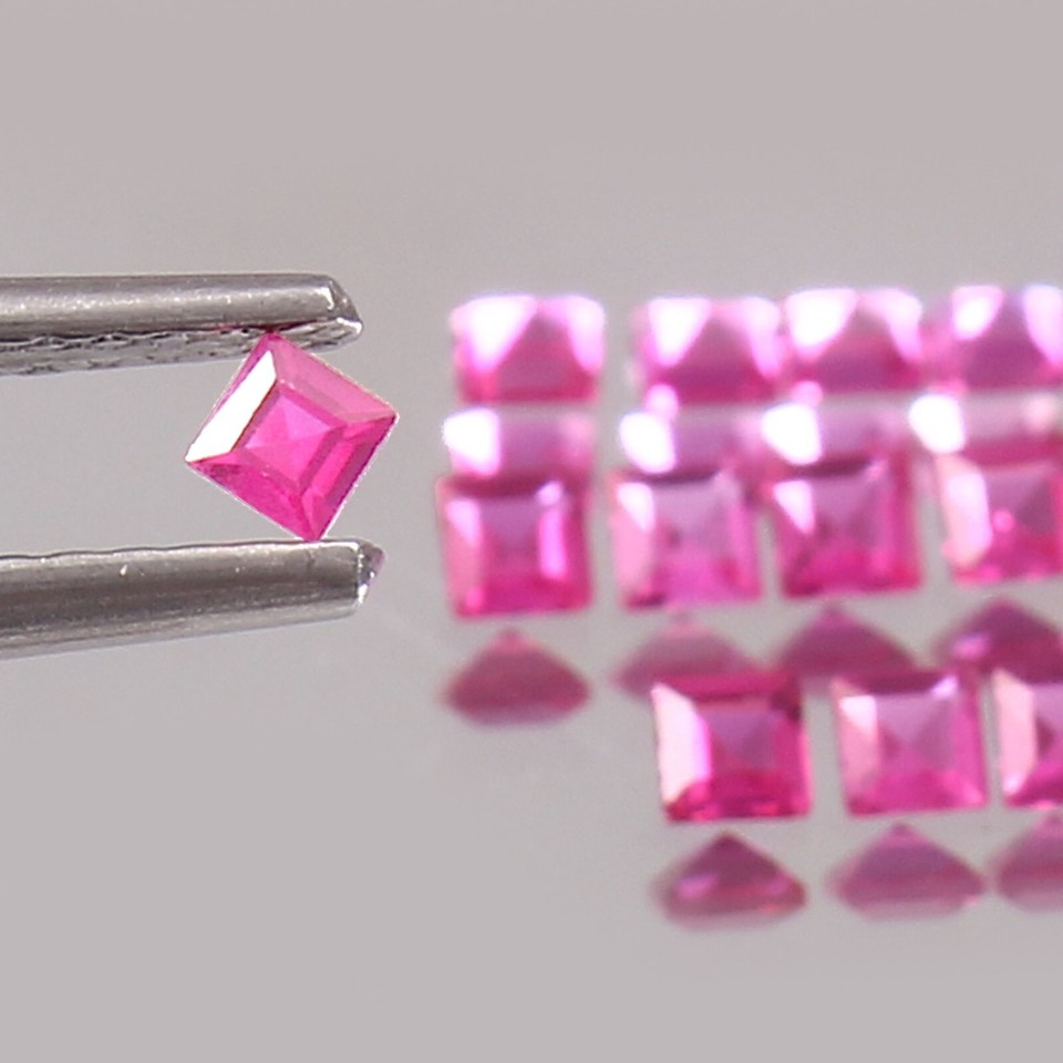 AAA Natural Flawless Burma Ruby Loose Square Gemstone Cut 2x2 MM Lot ...