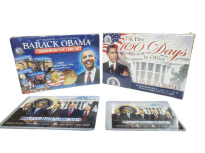 Barack Obama Commemorative Trading Card Collection 4-piece box 44th US ...