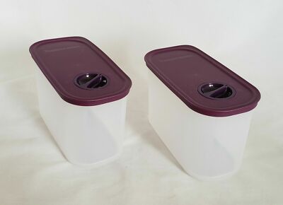 Tupperware Time Keepers Oval 800 mL Set of 2 Dark Purple Seals NEW | eBay