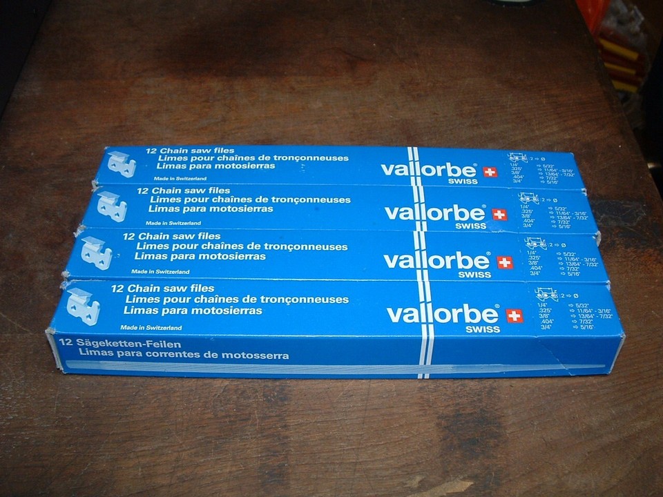 4 DOZEN VALLORBE ROUND DOUBLE CUT SWISS CHAIN SAW FILES SPECIFY SIZES ...