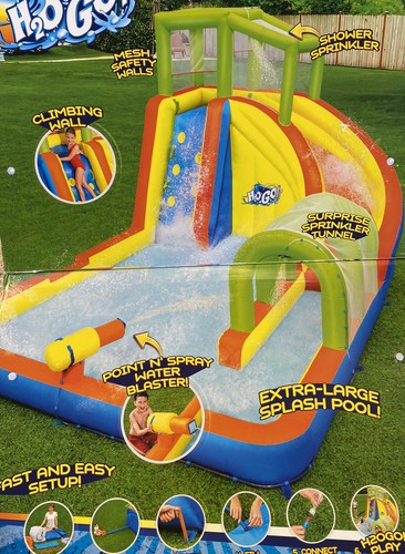 H20 Go Cascade Cove 16FT Mega Inflatable Kids Water Park Water Slide ...