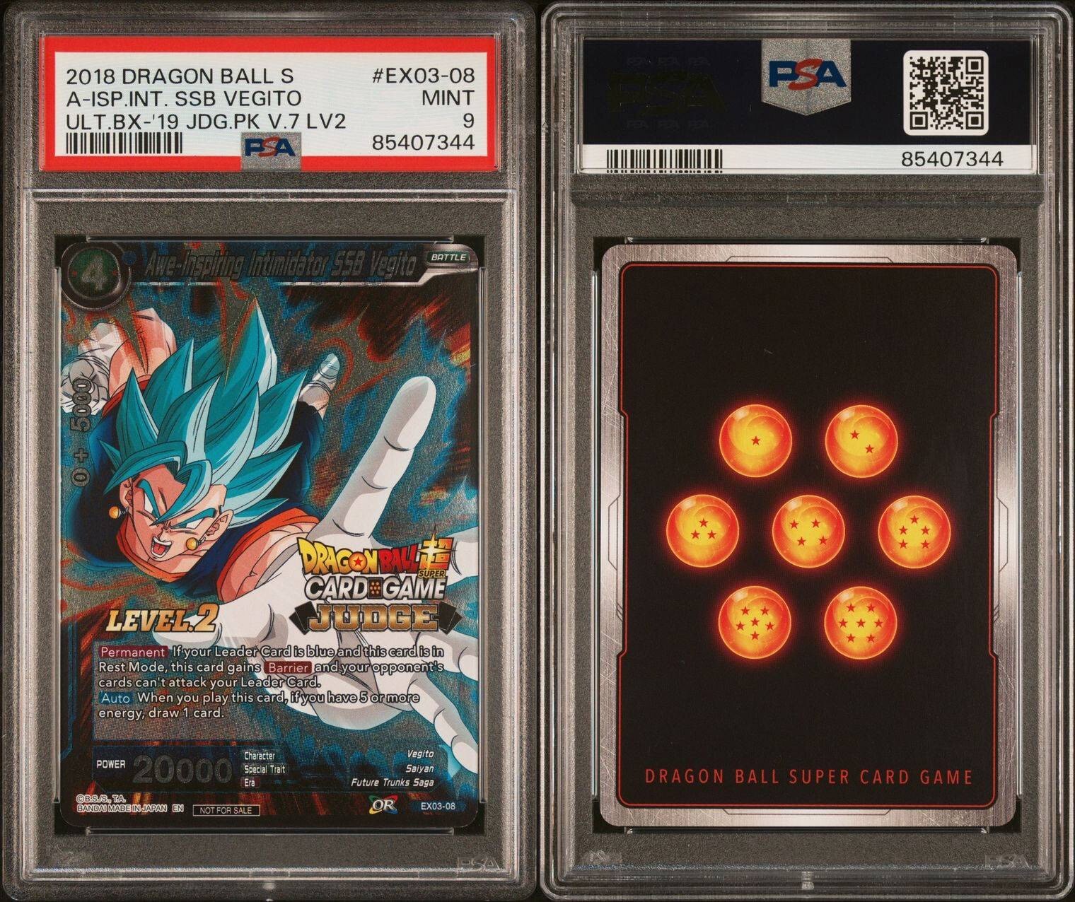 SSB Vegito (Sohn Goku, Vegeta) - Judge Level 2 (POP 6!) PSA 9 Dragon ...