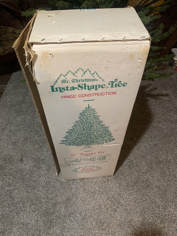 VTG 70s 80s Mr. Christmas Insta-shape Tree Hinge 6 .5 Ft w/ Original ...