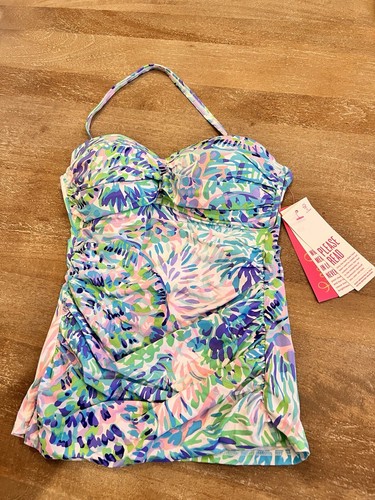 NWT Lilly Pulitzer Flamenco Tankini Swim Top Bathing Suit Shell Of A ...