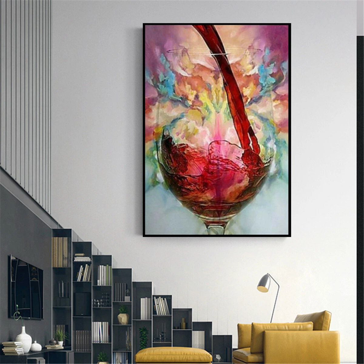 Abstract Wine Glass Painting