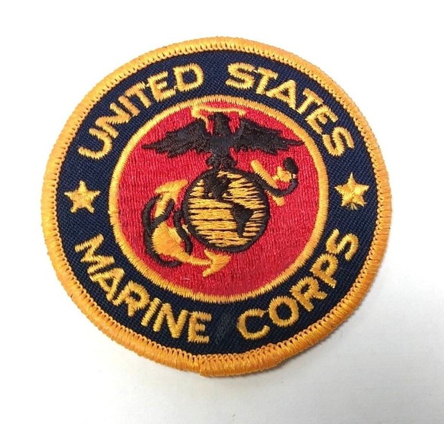 United States Marine Corps USMC Vintage Round Patch Red Gold Black 3 ...