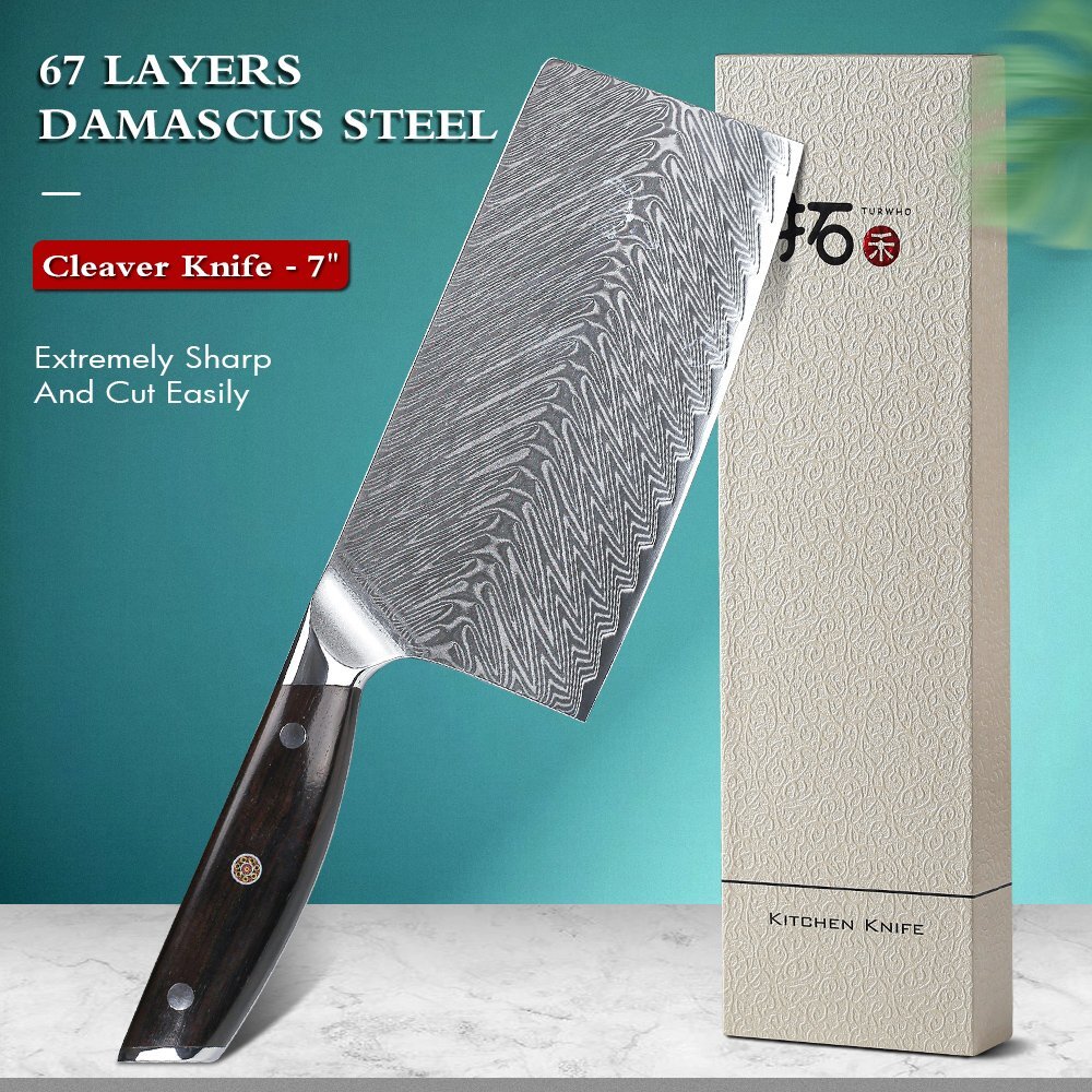 Japanisch Küchenmesser VG10 Damaststahl Kochmesser Santoku Chefmesser ...