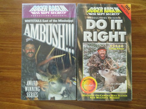 2 BRAND NEW SEALED ROGER RAGLIN DEER VHS Tapes LOT; AMBUSH, DO IT RIGHT ...