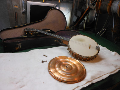 1900's H.F. Banjo STELLA OSCAR SCHMIDT Gold Metallic Finish Rare Brass ...